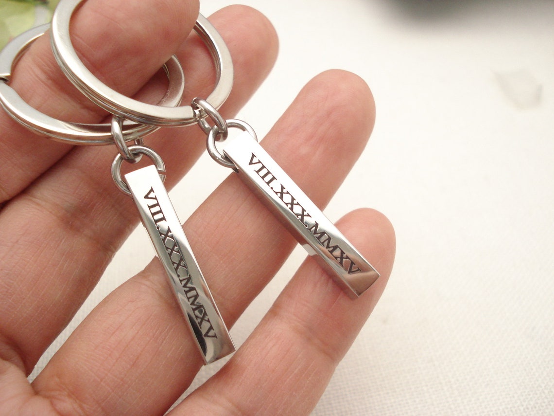 Personalized Key Chain one...custom Engraved Key Ring His - Etsy