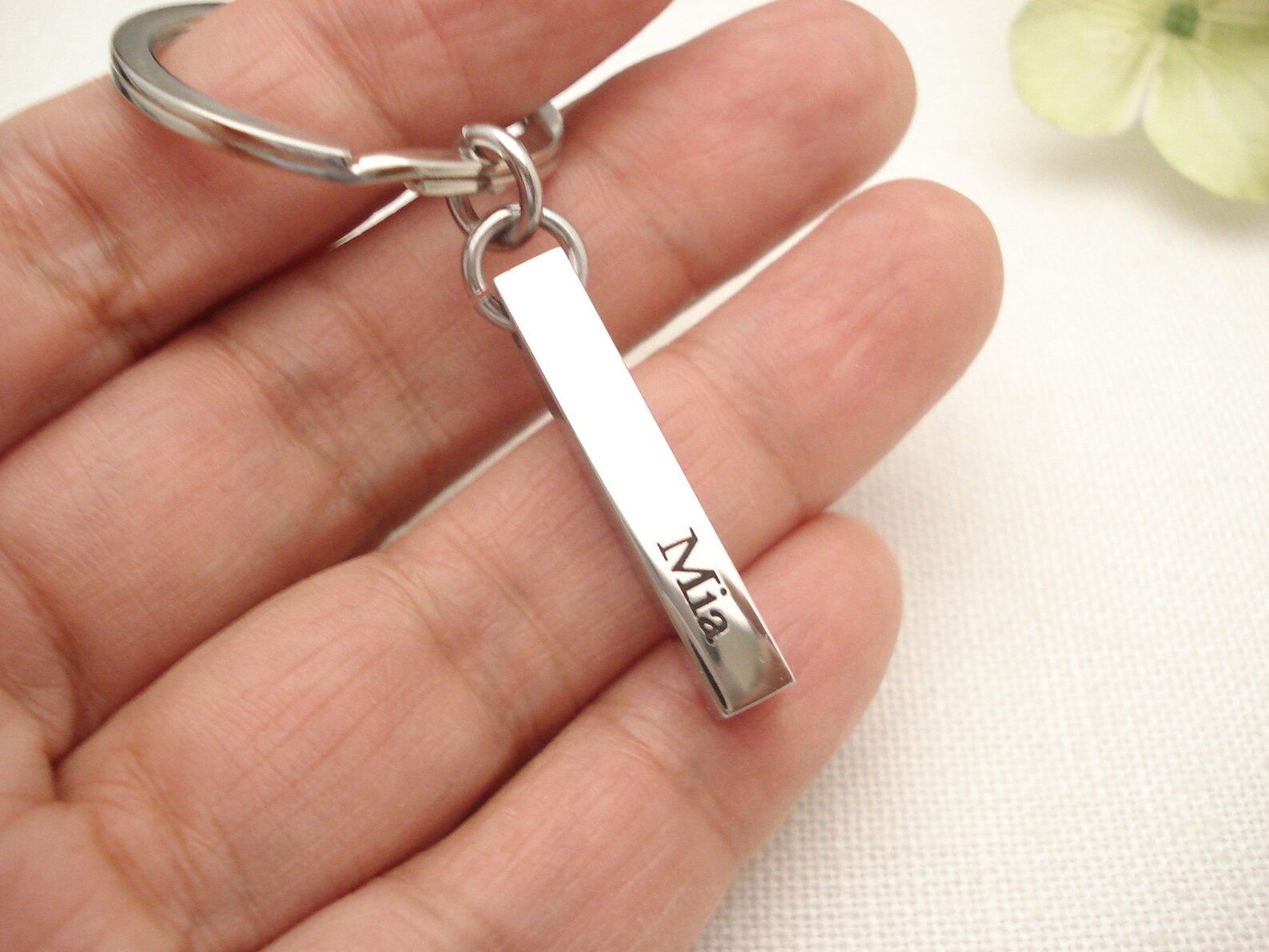 Personalized Key Chain one...custom Engraved Key Ring His - Etsy