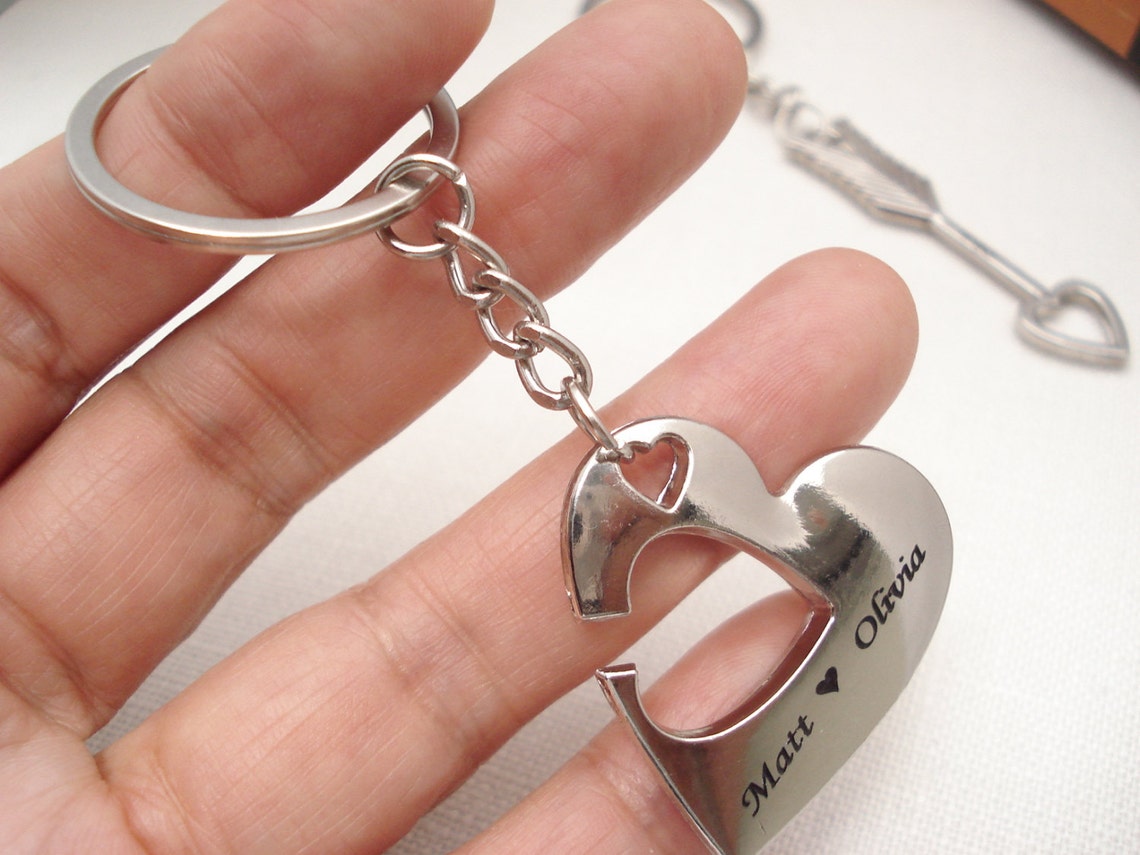 Personalized Key Chain Set two Matching...custom Engraved - Etsy