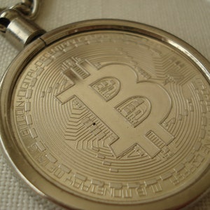 Bitcoin Silver 1 Oz Key Chain, His and Hers, Wedding Gift, Best Friend ...