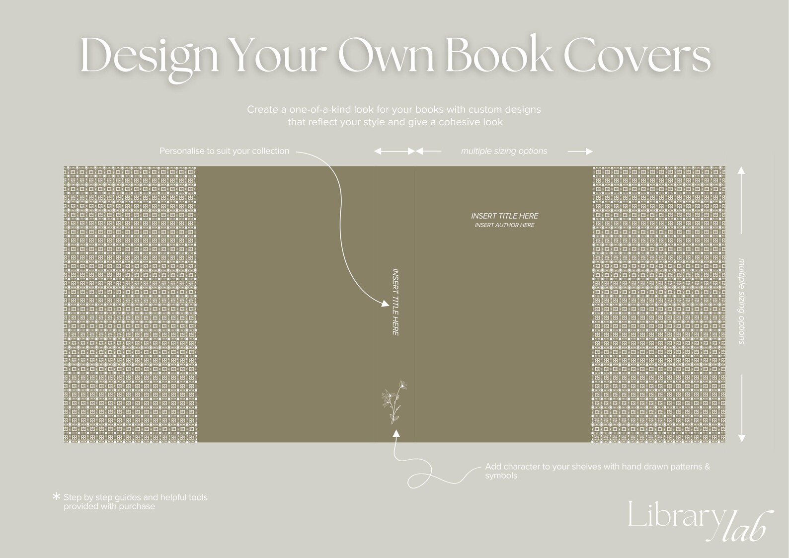 Custom Book Cover / Dust Jacket With Hand Drawn Patterns in Multiple ...