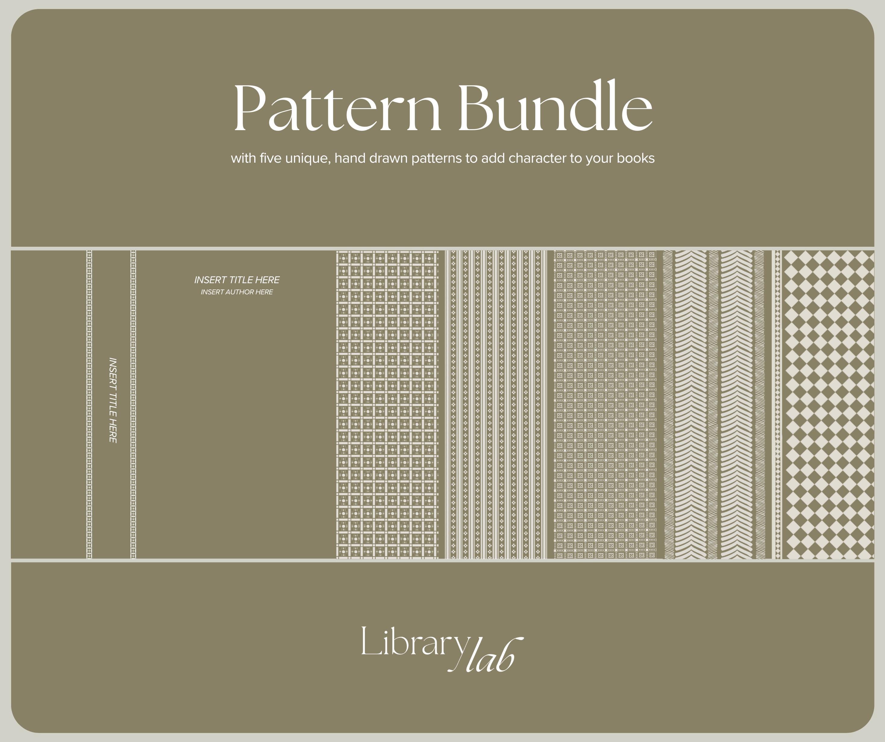 Custom Book Cover / Dust Jacket With Hand Drawn Patterns in Multiple ...