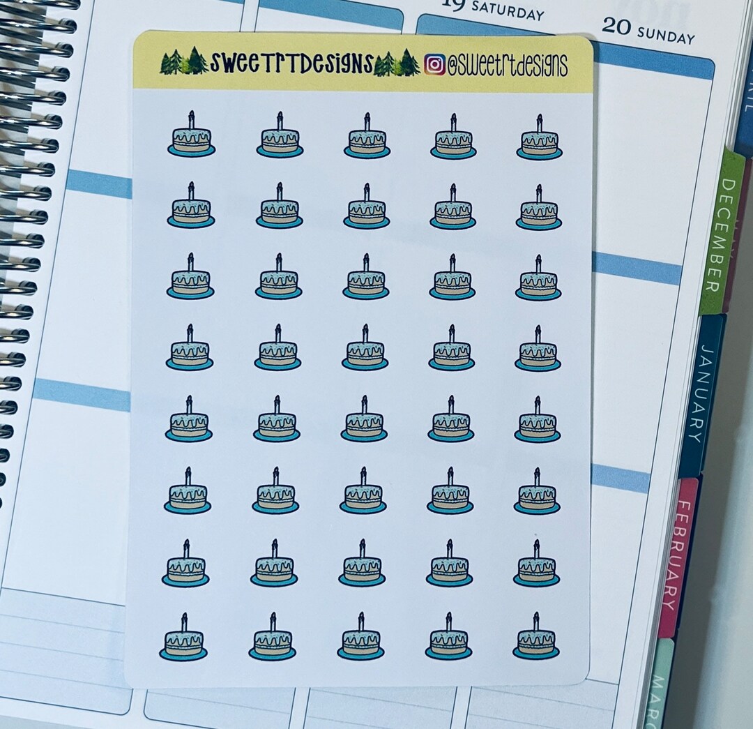 Birthday Cake Planner Stickers - Etsy