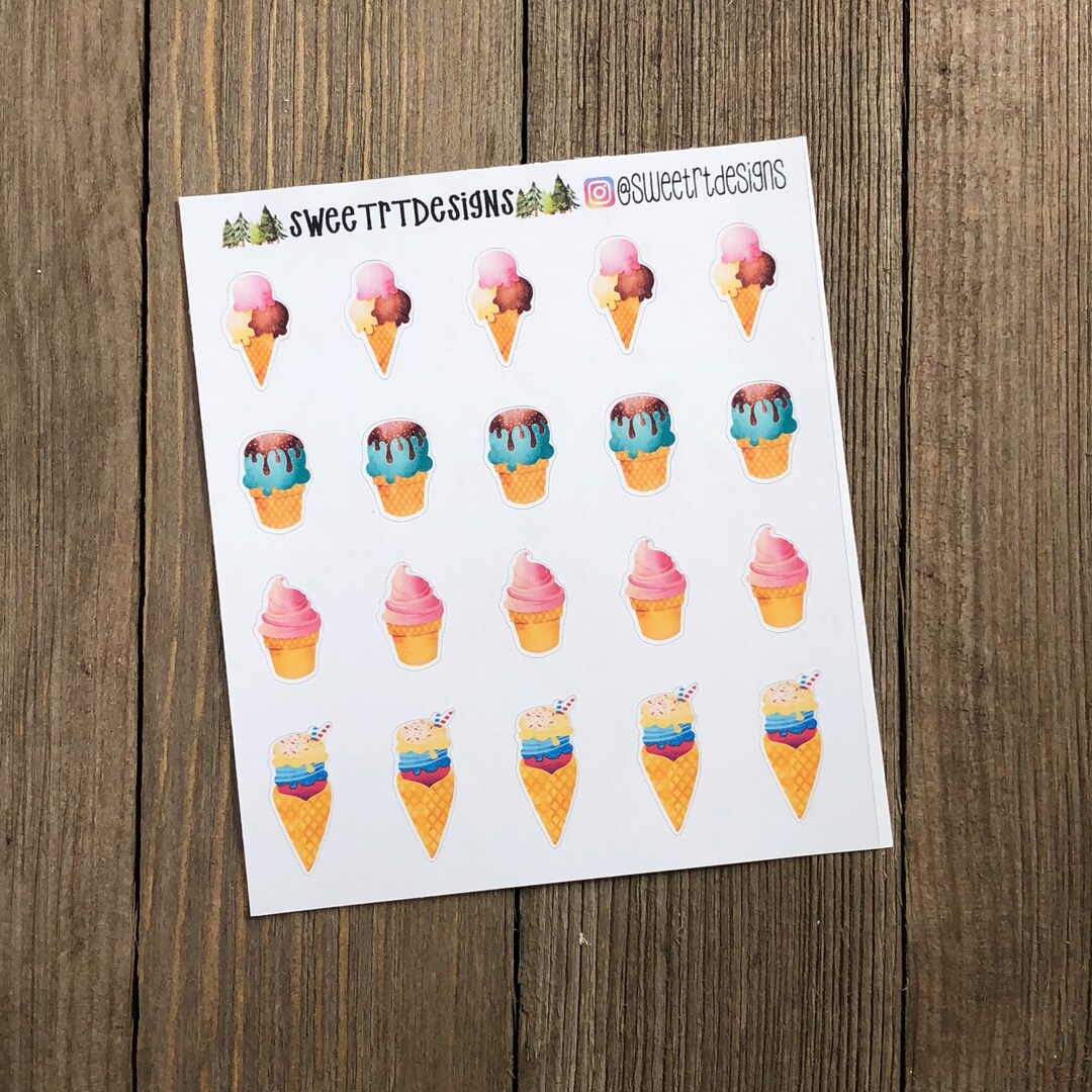 Functional Ice Cream Cone Stickers - Etsy