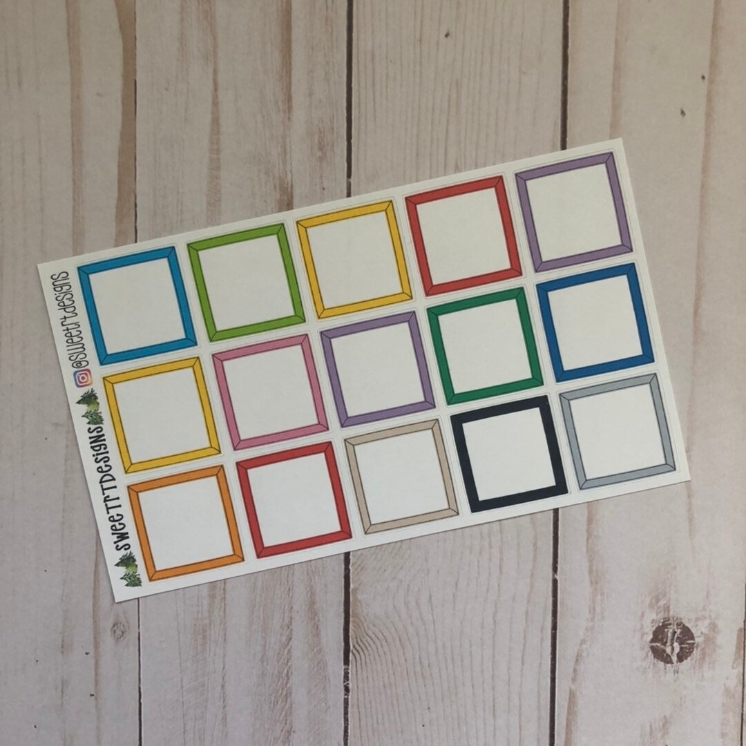 Functional Square Frame Planner Stickers - Etsy