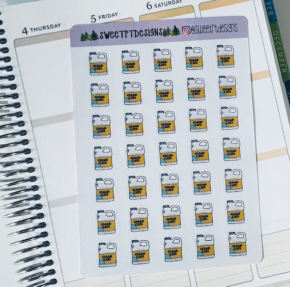 Cat Litter Container Planner Stickers - Etsy