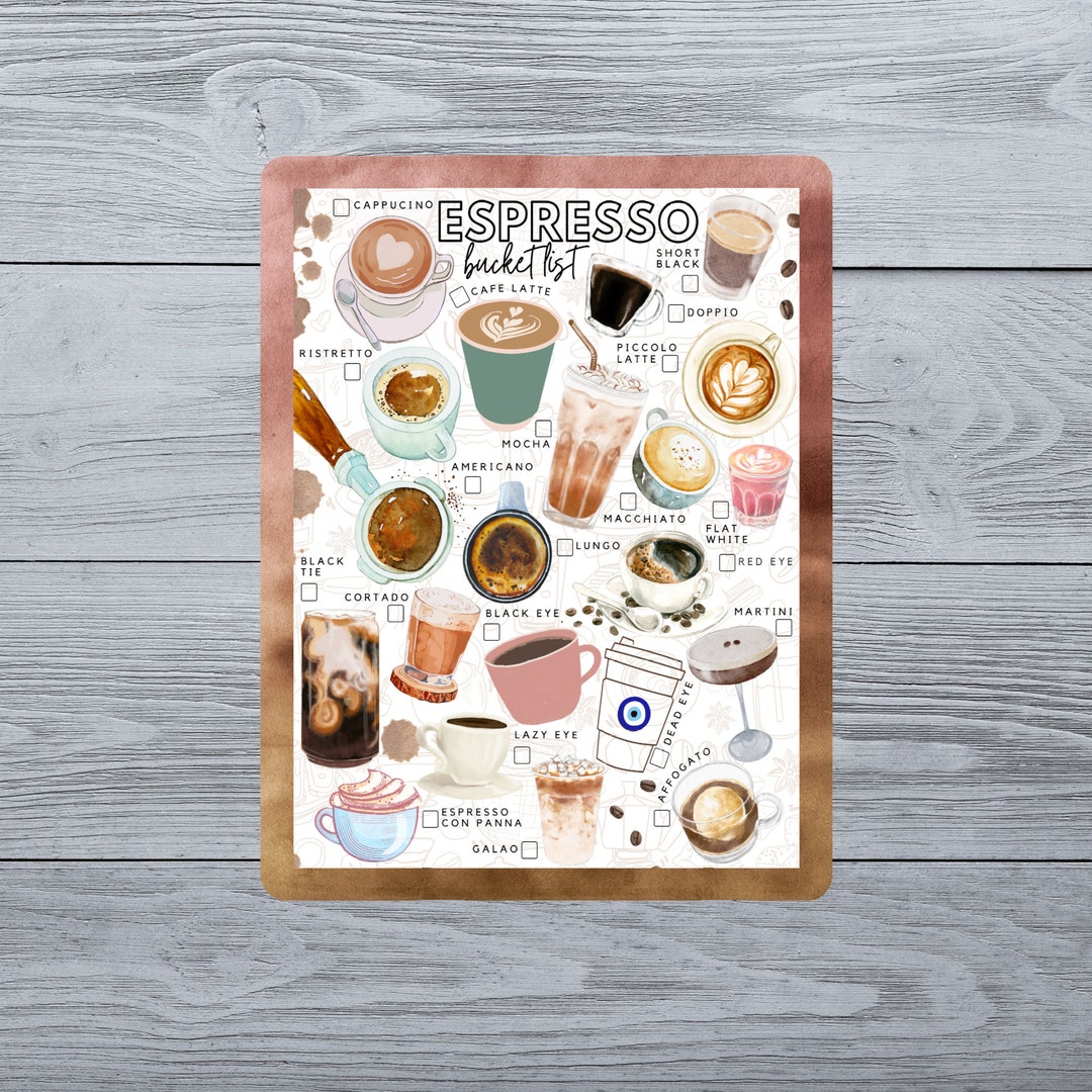 Full Page Espresso/coffee Bucket List Planner Sticker #2 - Etsy