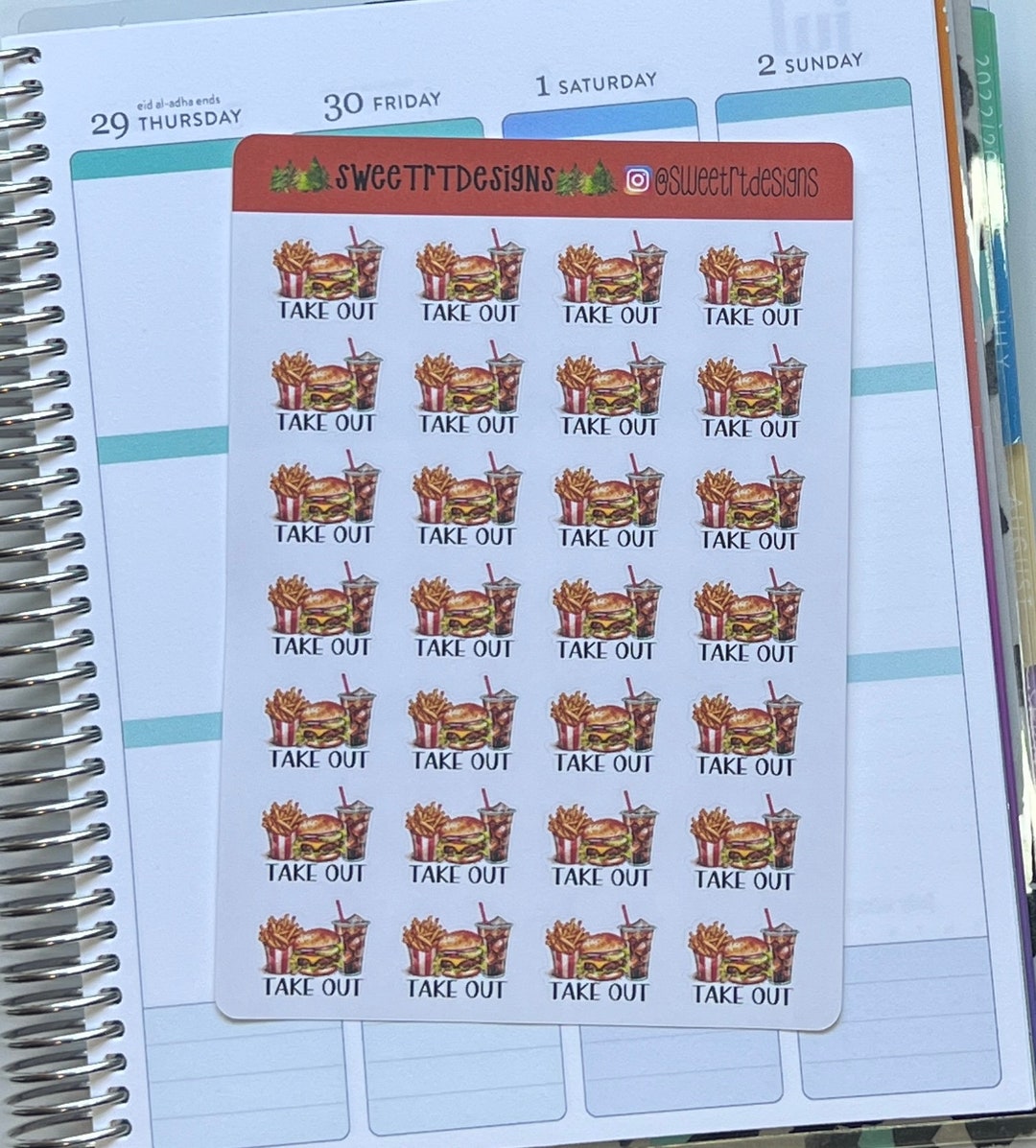 Take Out Meal Planner Stickers - Etsy