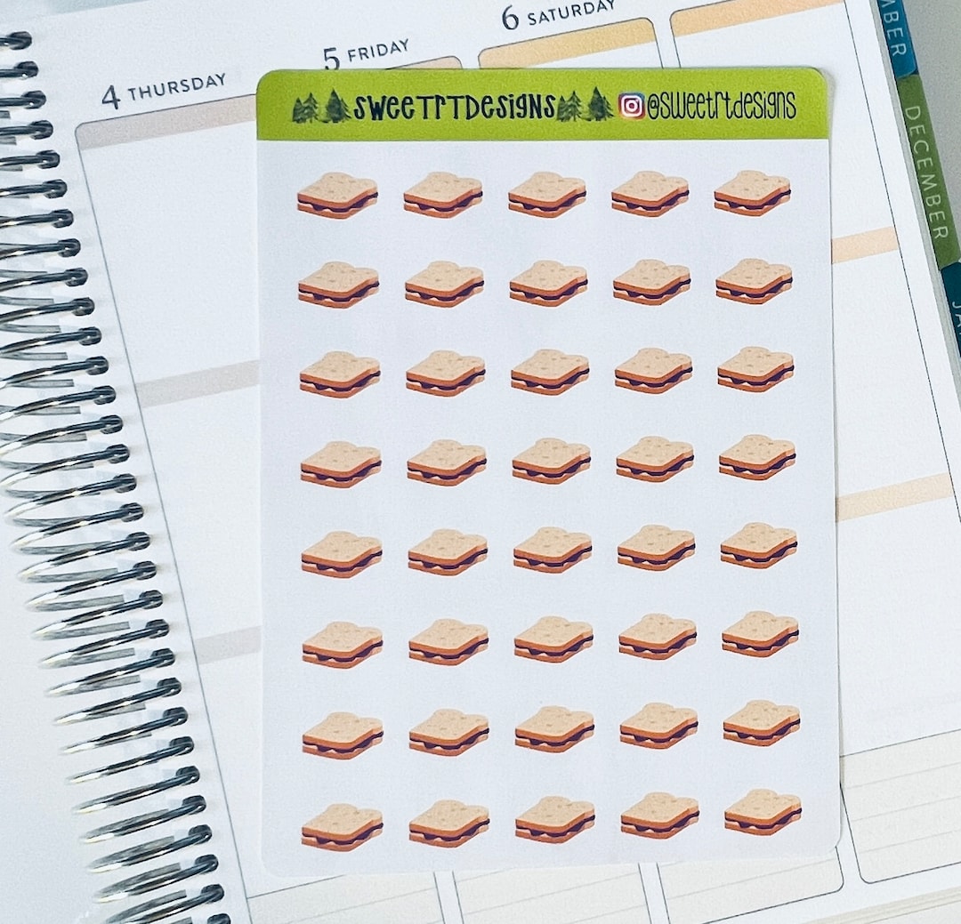 Peanut Butter and Jelly Sandwich Planner Stickers - Etsy