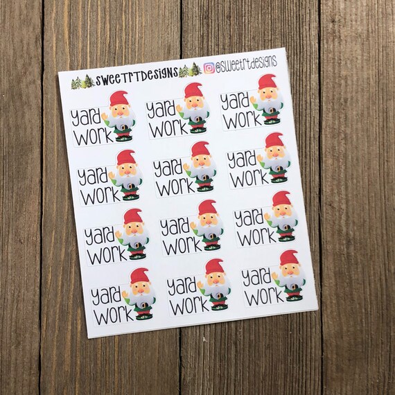 Functional Yard-work Stickers - Etsy