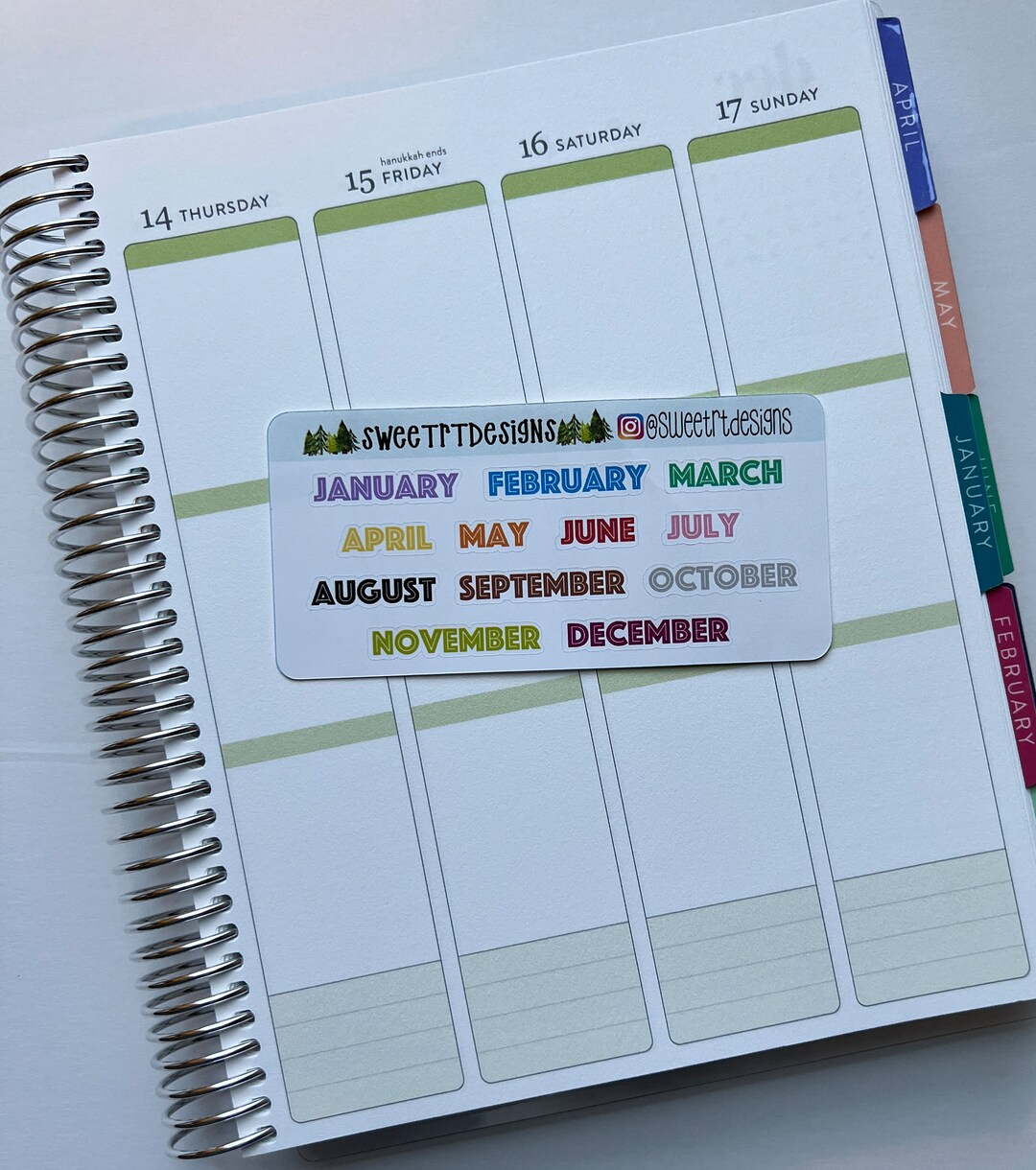 Multicolor Monthly Headers Planner Stickers - Etsy