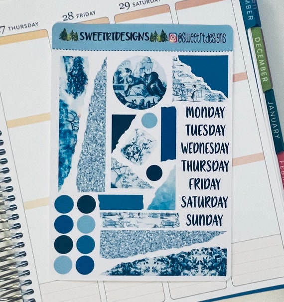 Ancient Blue Journal Sticker Kit - Etsy