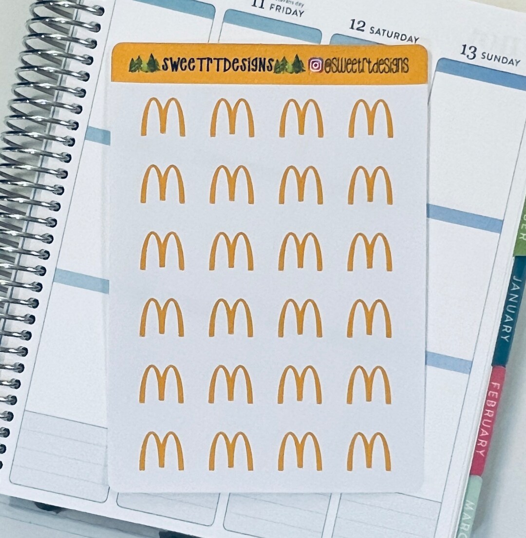 Fast Food Planner Stickers - Etsy
