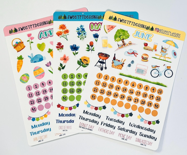 Monthly Themed Planner Stickers for Small Planners and Journals - Etsy