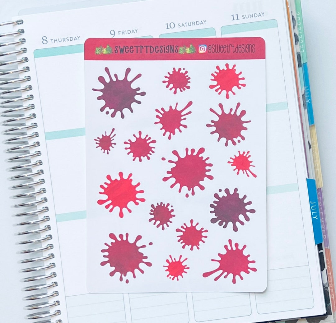 Red Paint Splatter Stickers - Etsy