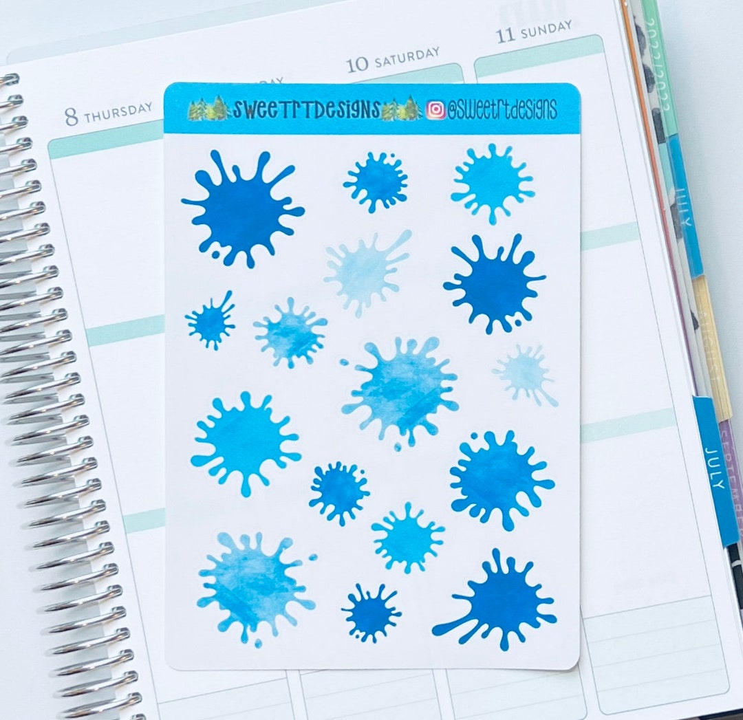 Blue Paint Splatter Stickers - Etsy