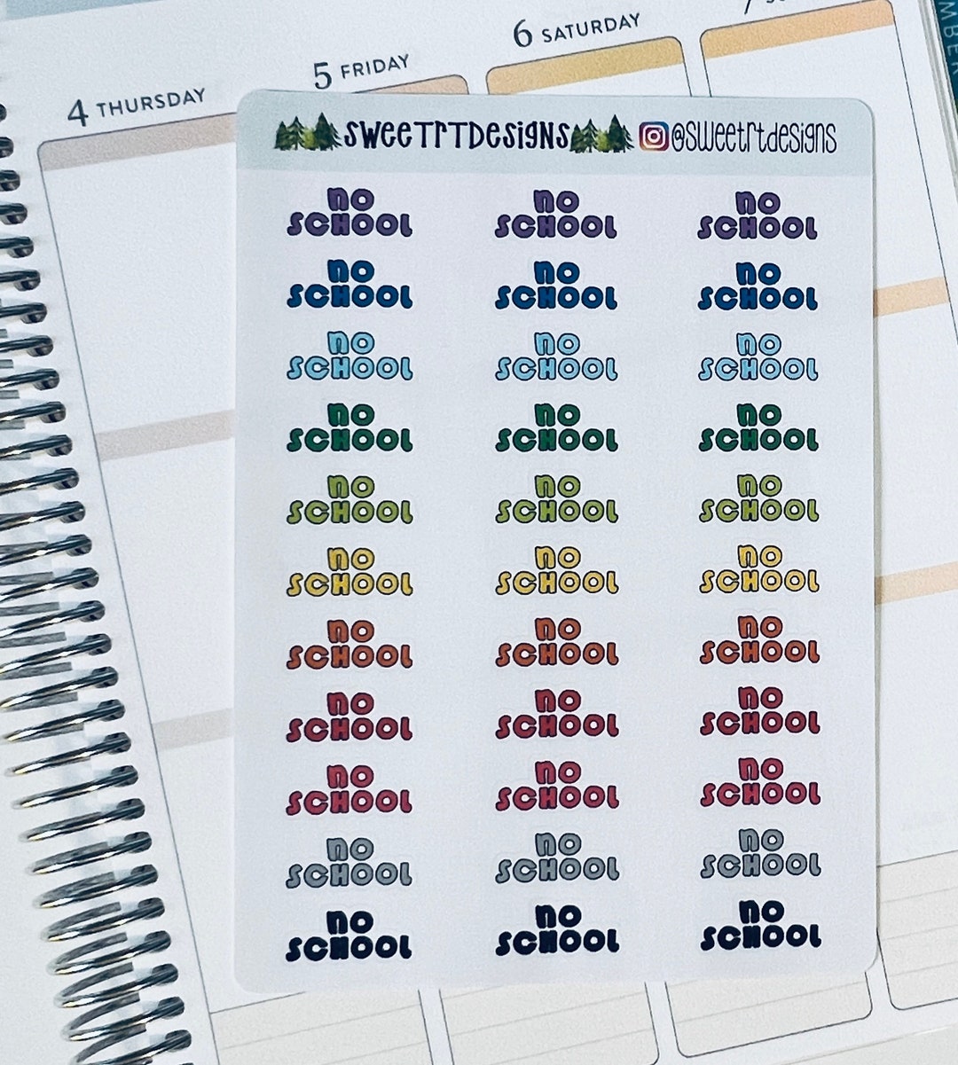 No School Planner Stickers - Etsy