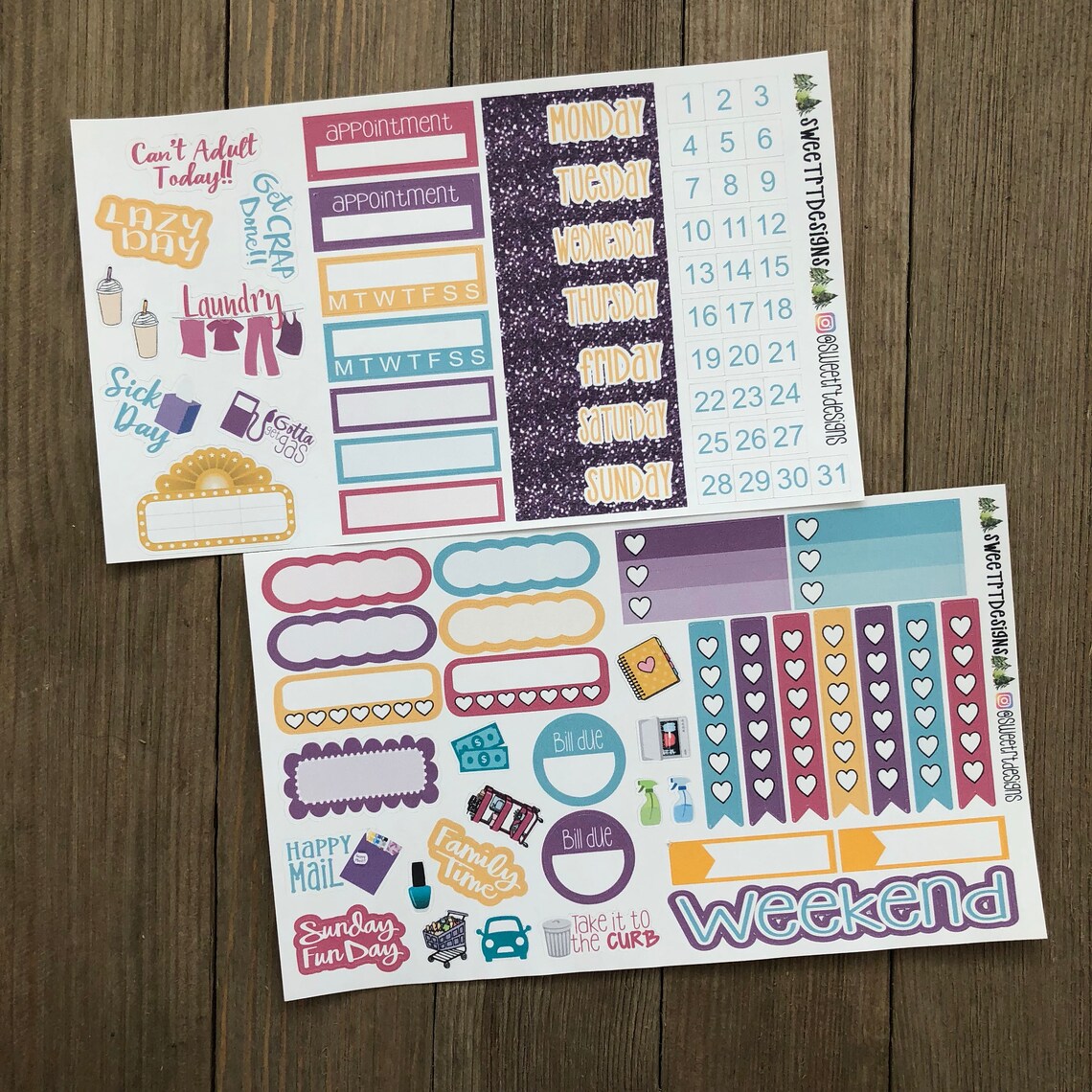 Deluxe Weekly Planner Sticker Kit | Etsy