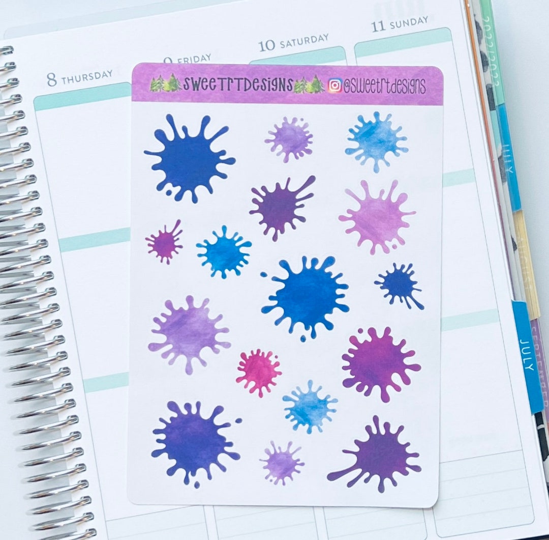 Purple Paint Splatter Stickers - Etsy