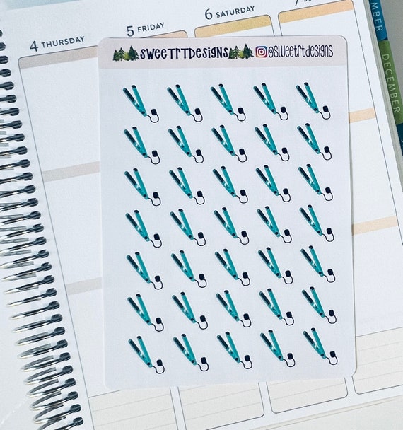 Hair Flat Iron Planner Stickers - Etsy