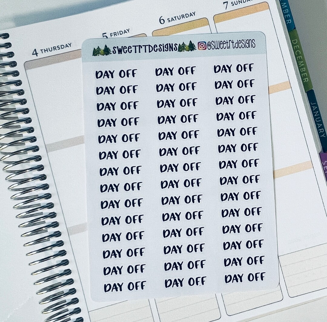 Day off Script Planner Stickers - Etsy