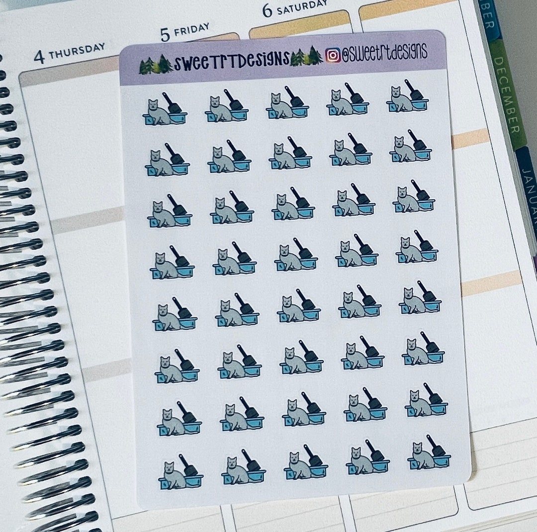 Kitty and Litter Box Stickers - Etsy