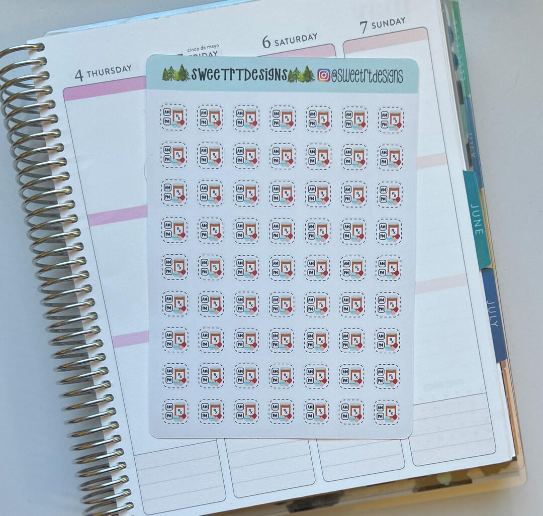 Small AM/PM Daily Pills Taken Planner Stickers - Etsy