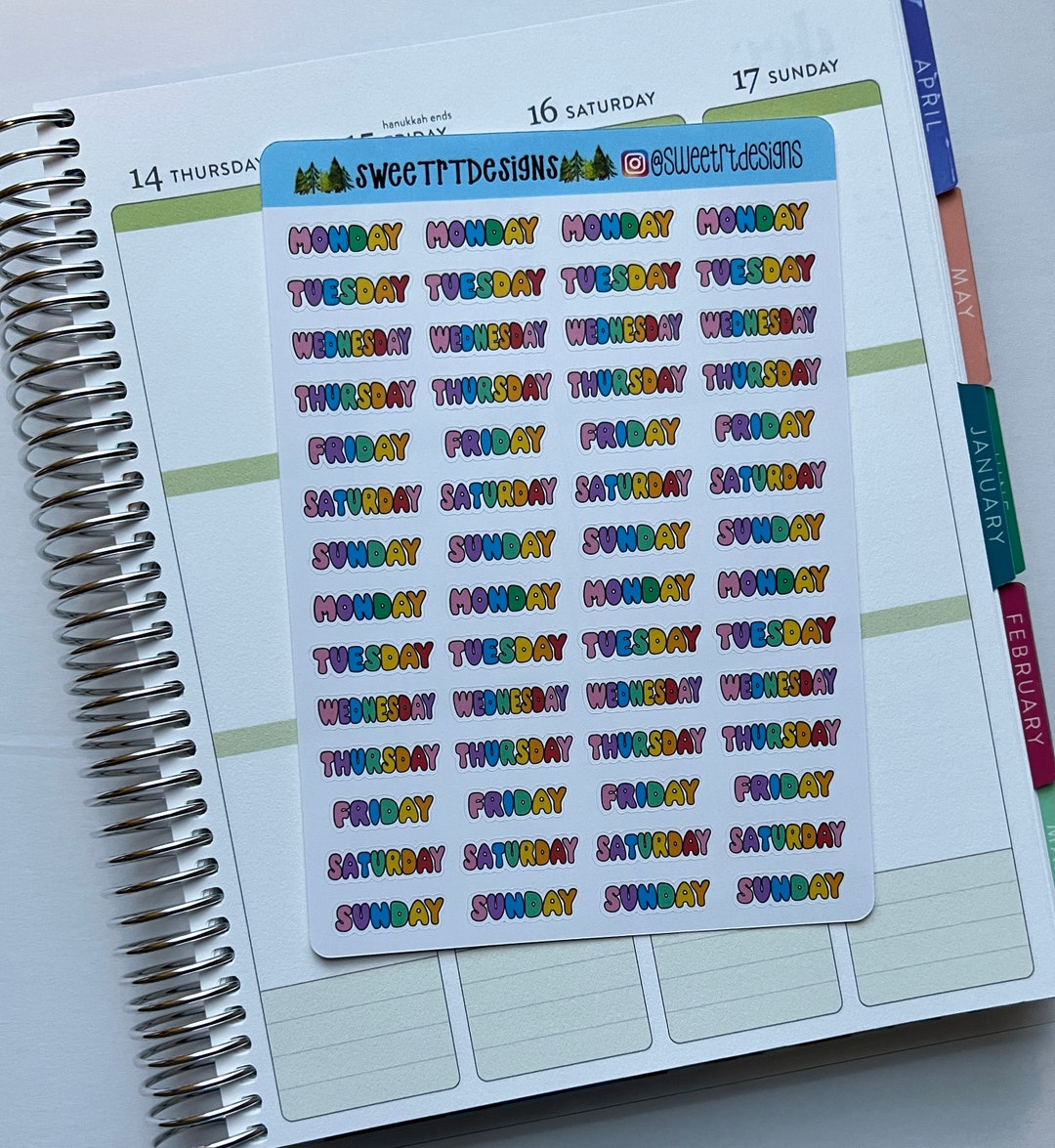 Rainbow Bubble Days of the Week Planner Stickers - Etsy