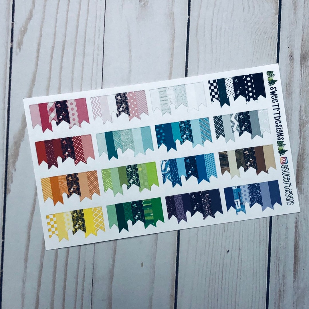 Flag Banner Stickers for Planners - Etsy