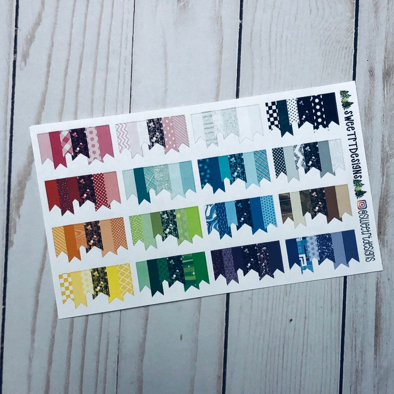 Flag Banner Stickers for Planners - Etsy