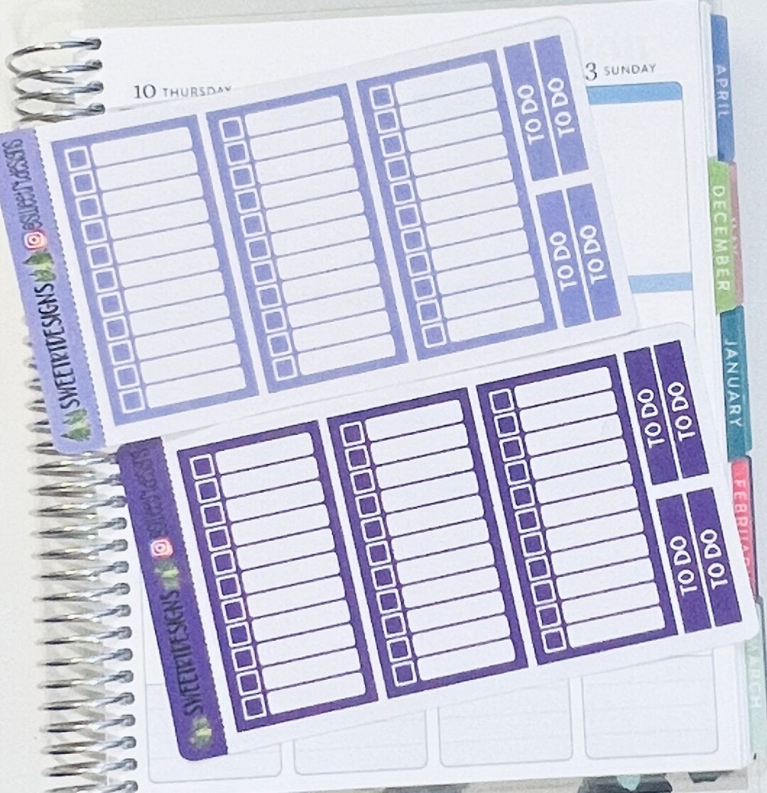 To Do Vertical Sidebar Checklist Planner Stickers - Etsy