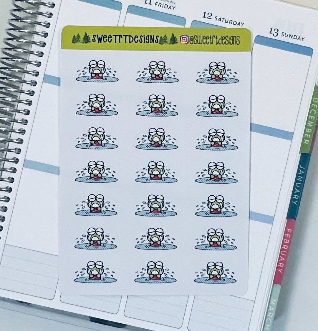 Frog Crying Planner Stickers, Standard or Mini Size - Etsy