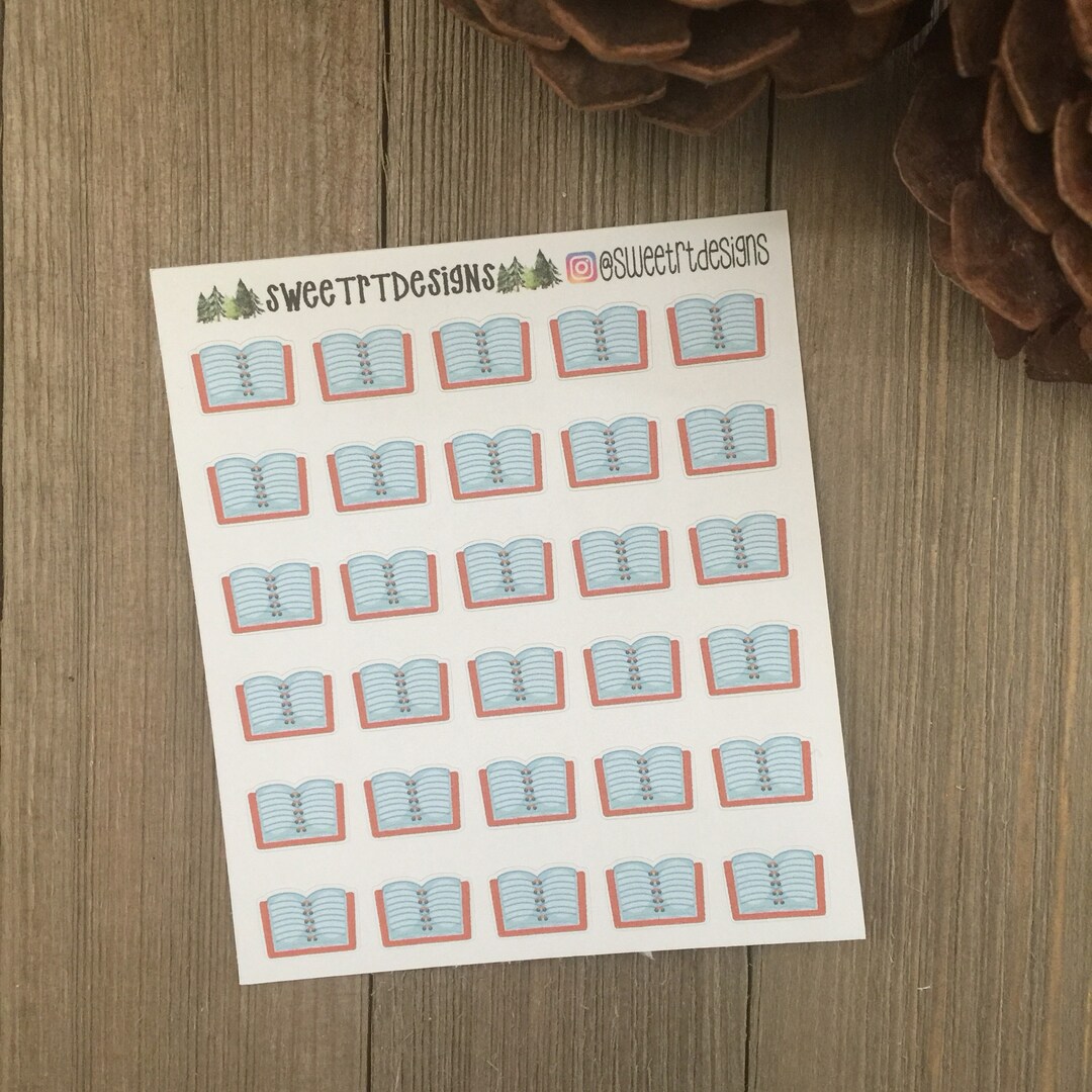 Functional Open Book Stickers - Etsy