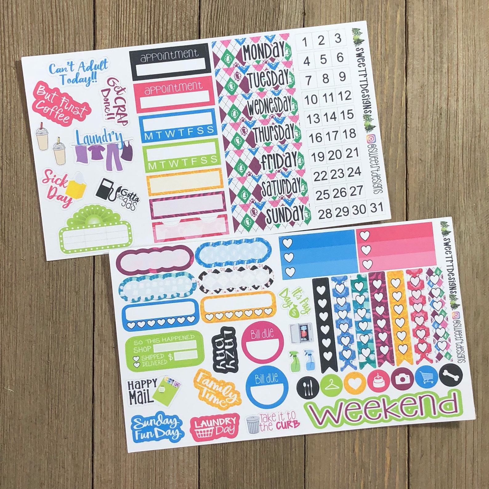 Deluxe Weekly Planner Sticker Kit - Etsy