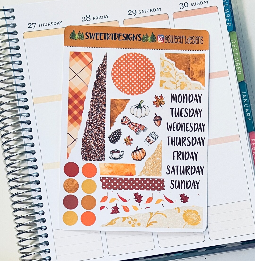 Fall Journal Sticker Kit - Etsy
