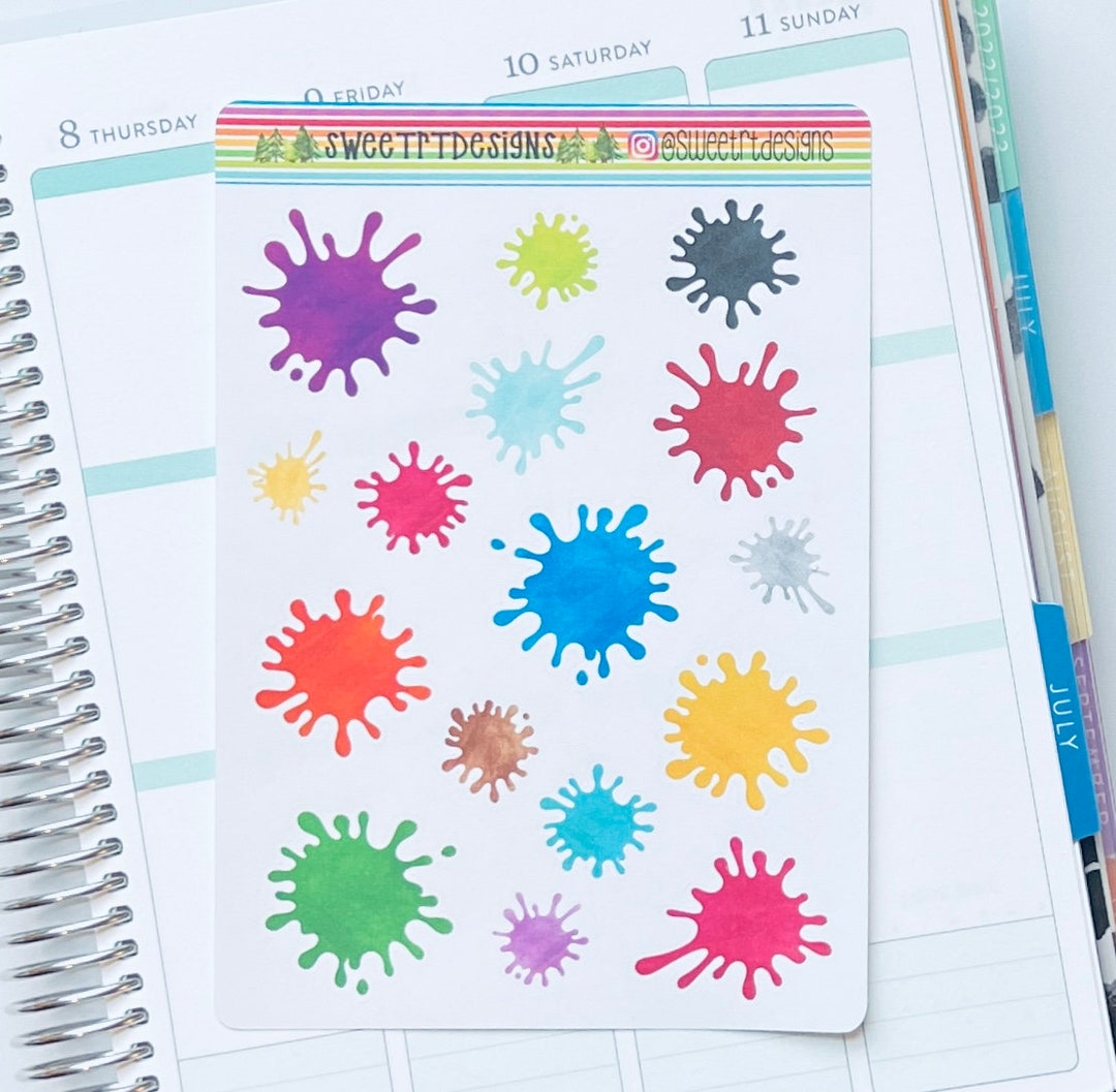 Rainbow Paint Splatter Stickers - Etsy
