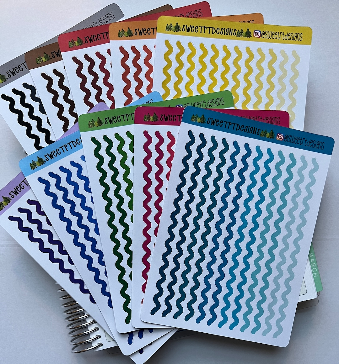 Zigzag Color Strip Stickers - Etsy