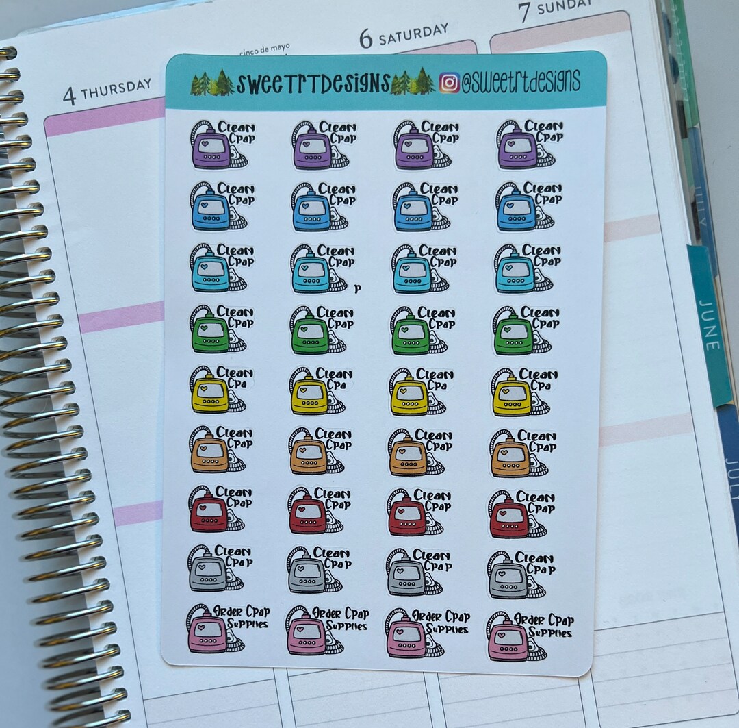 Functional Mini CPAP Planner Stickers - Etsy