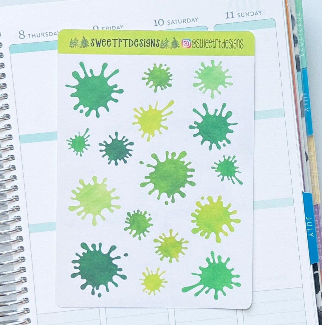 Green Paint Splatter Stickers - Etsy