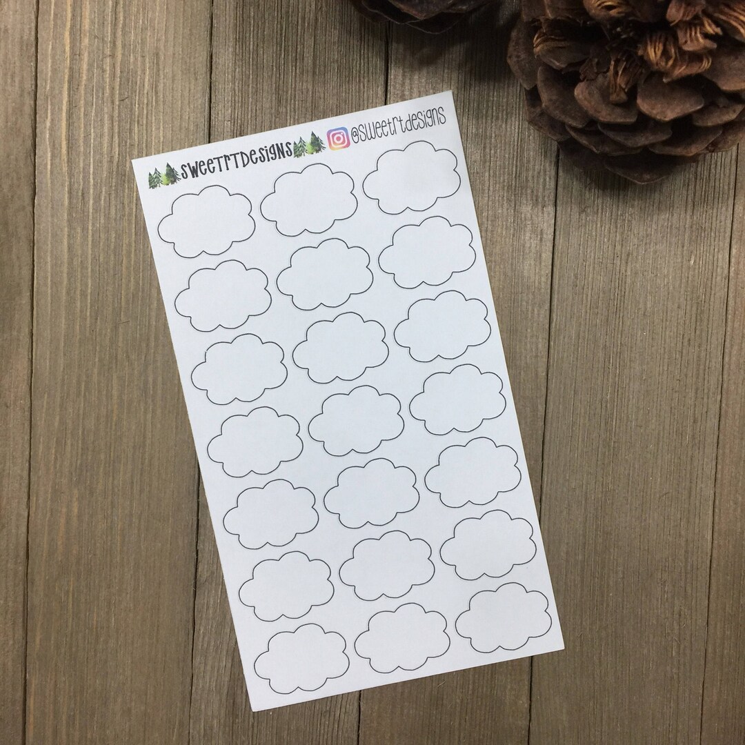 Plain White Cloud Planner Stickers - Etsy