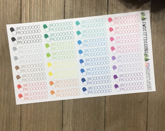 42 Cute AM/PM Medicine Tracker/medicine/pills/reminder Planner Stickers ...