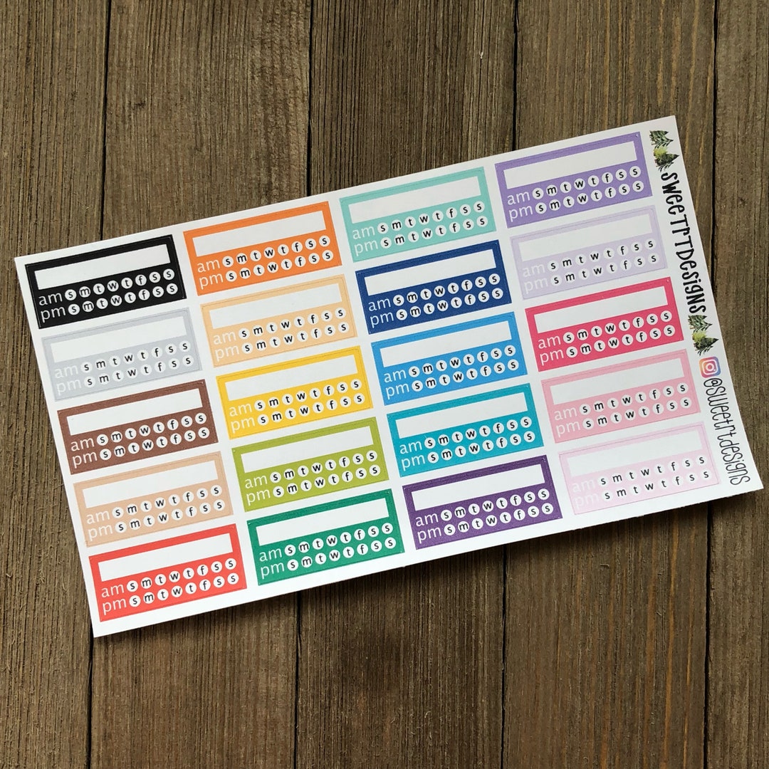 Functional AM/PM Habit Tracking Stickers - Etsy