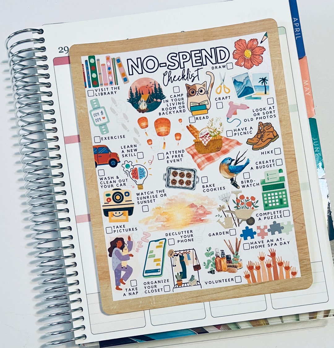 Full Page No-spend Bucket List Planner Sticker - Etsy