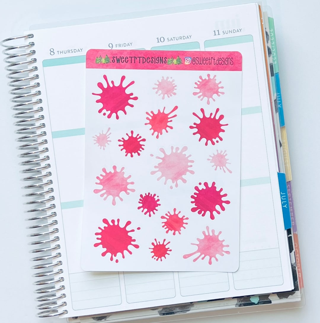 Pink Paint Splatter Stickers - Etsy