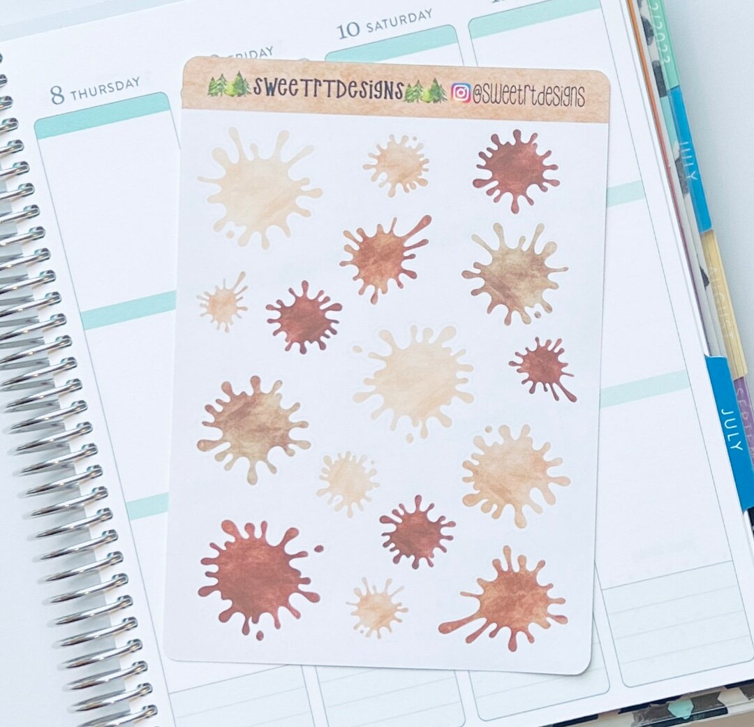 Brown Paint Splatter Stickers - Etsy