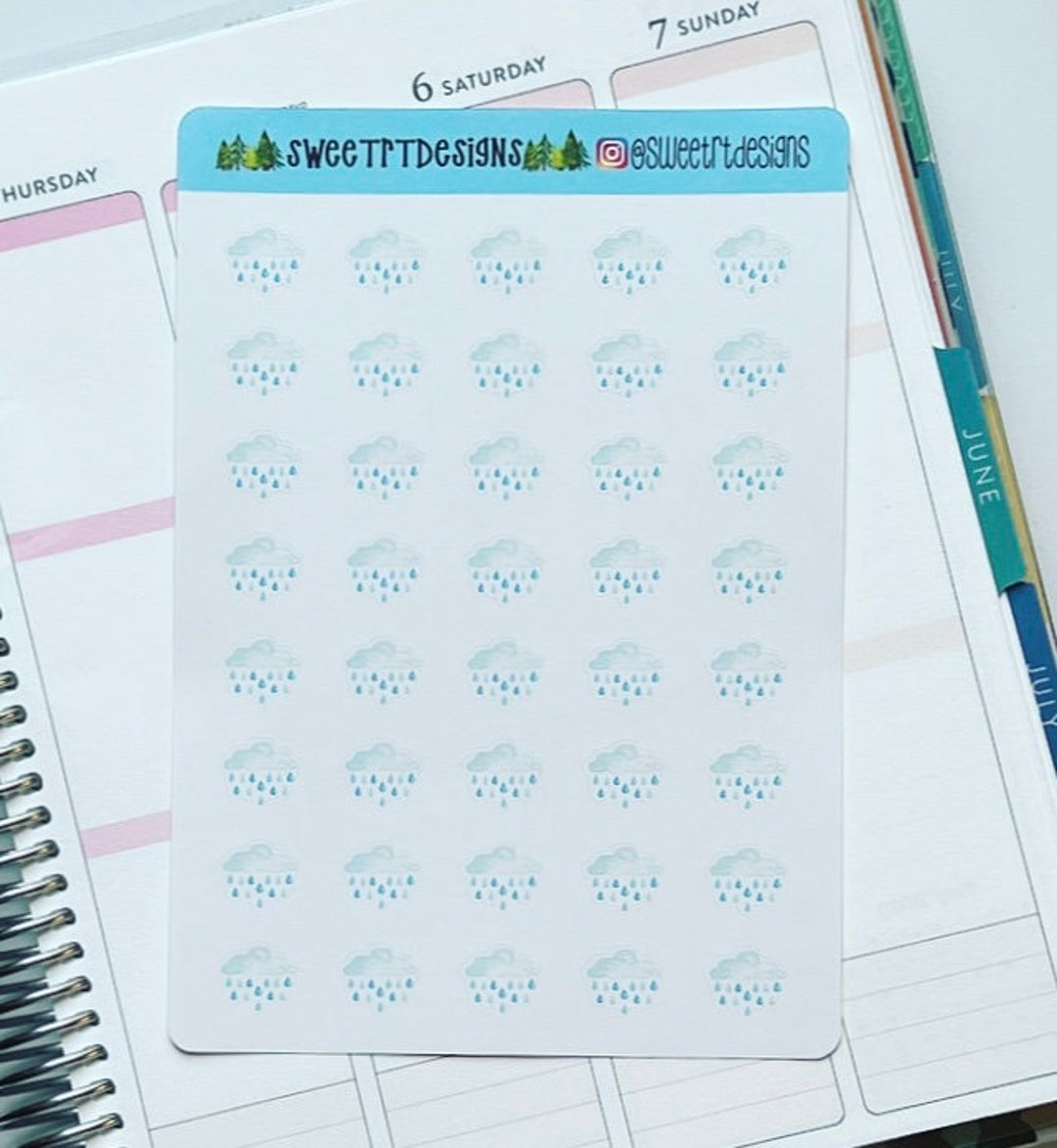 Rain Cloud Weather Planner Stickers - Etsy