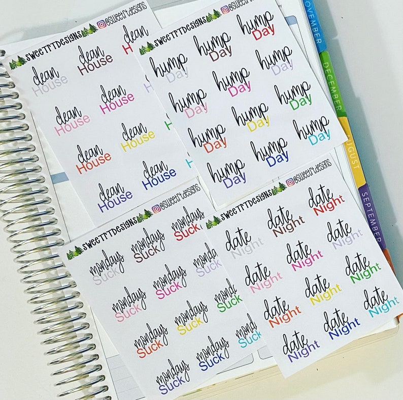 Wordy Planner Stickers - Etsy