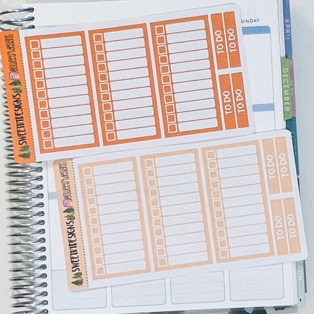 To Do Vertical Sidebar Checklist Planner Stickers - Etsy