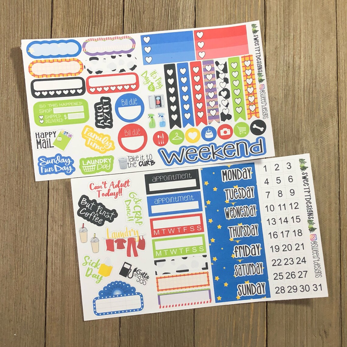 Deluxe Weekly Planner Sticker Kit - Etsy