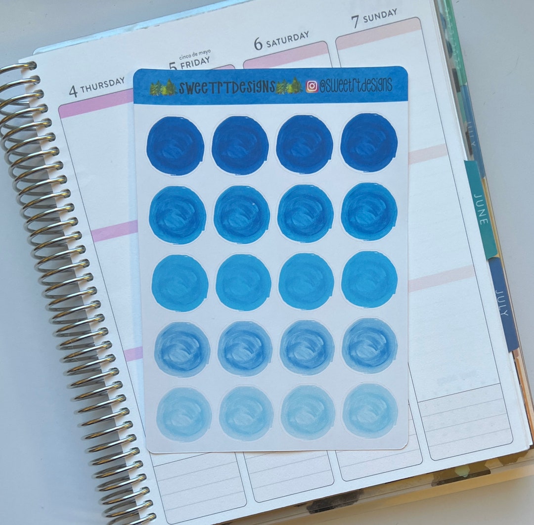 Blue Brush Stroke Planner Stickers - Etsy